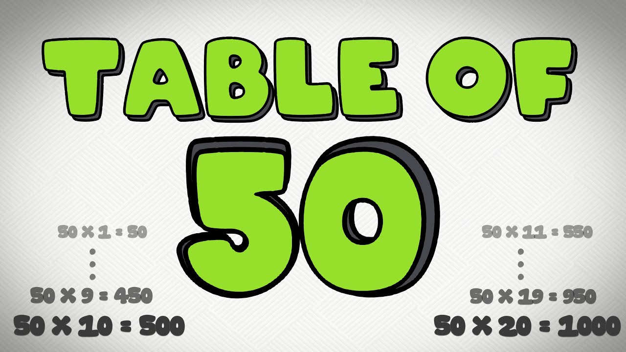Table of 50 / 50 ka pahada / 50 ka table / #multiplicationtable # ...