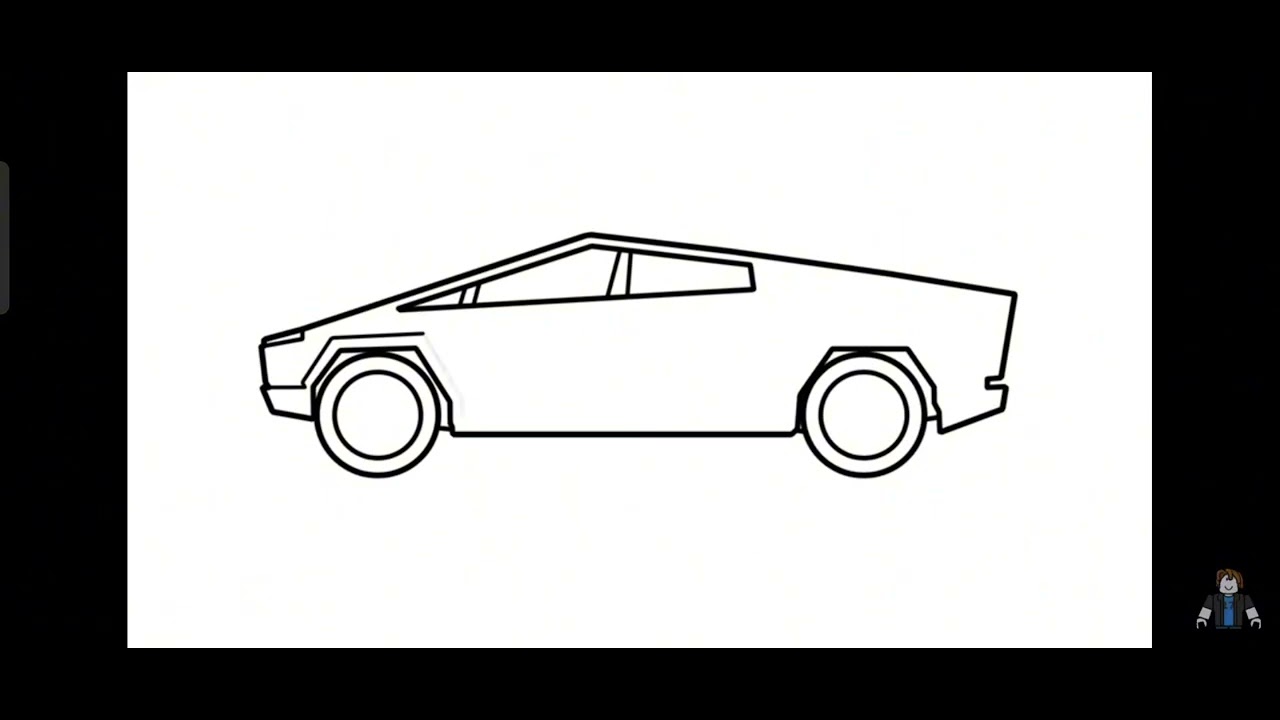 how to draw Tesla Cyber truck - YouTube