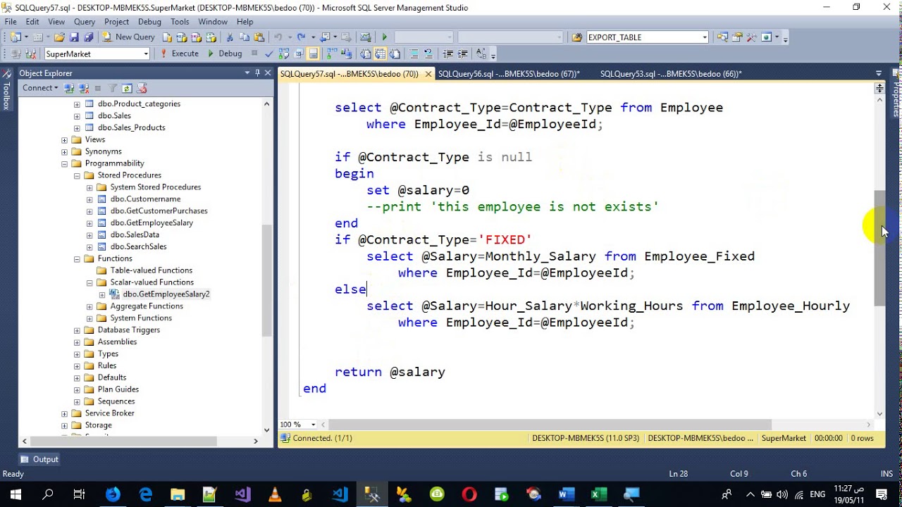 sql server Funcations الدوال - YouTube