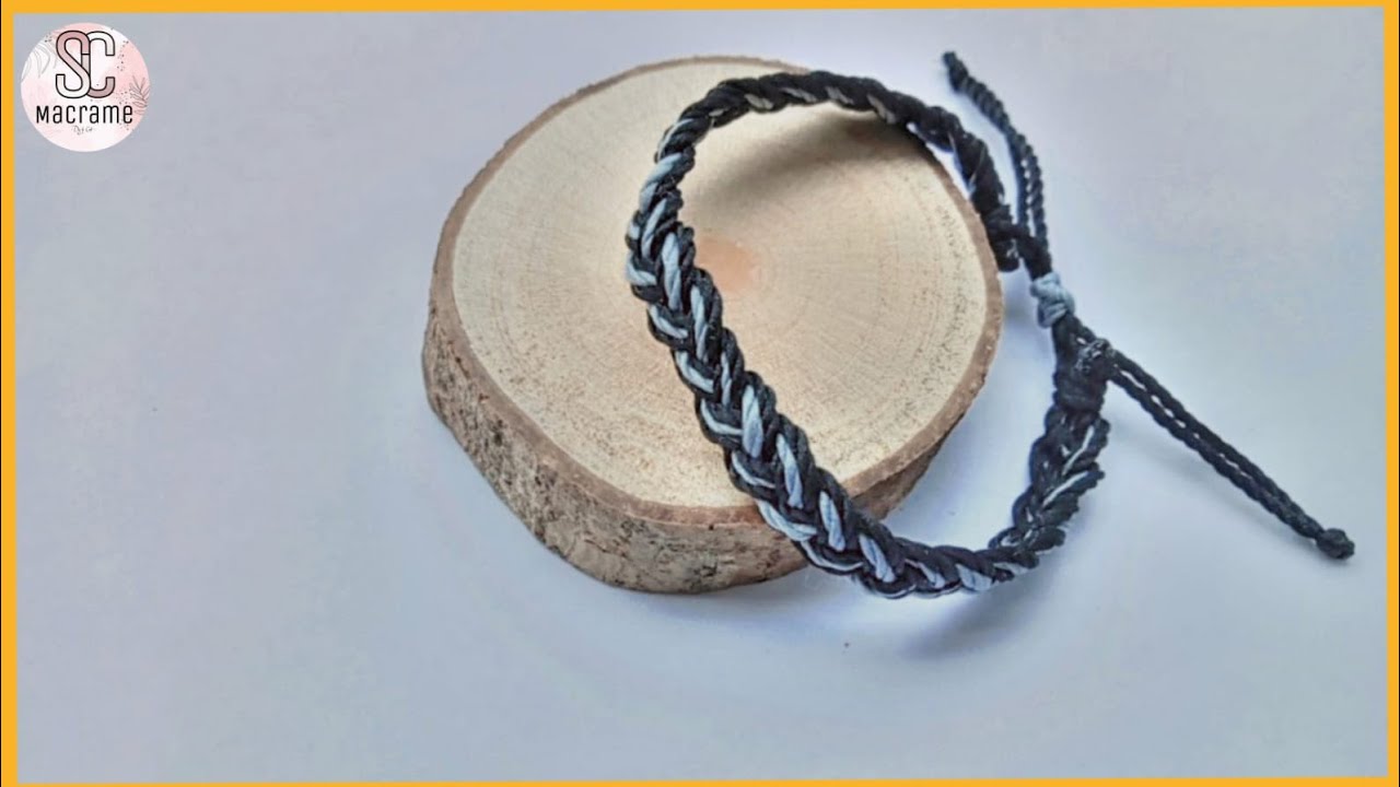 macrame bracelet motif kepang || macrame bracelet tutorial simple easy part 2 - YouTube
