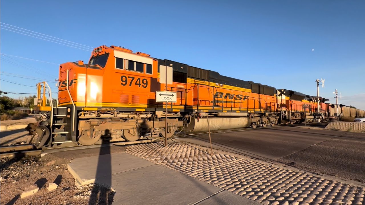 BNSF #9075 Lead’s The SB Loaded Coal Train With Two DP & MACe Unit’s 10/23/23. - YouTube