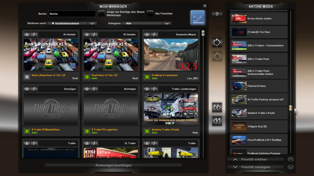 ETS2 (1.27) My current Mods and loading order (22.04.2017) - YouTube