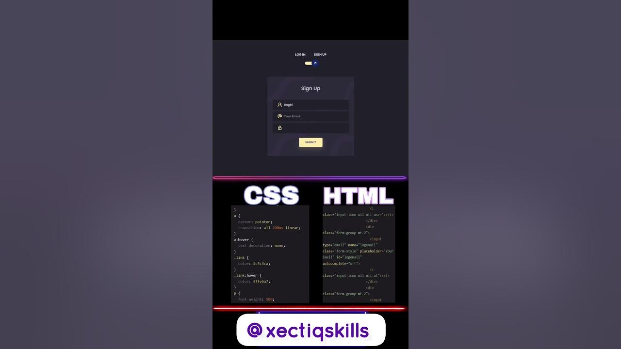 Login And Signup Form Using Html And Css Webdevelopment Css Html Fullstackdeveloper Xectiq