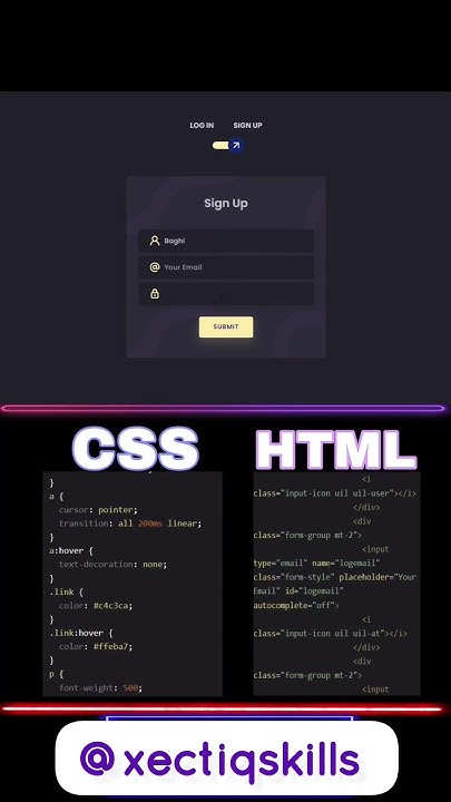 Login And Signup Form Using Html And Css Webdevelopment Css Html Fullstackdeveloper Xectiq