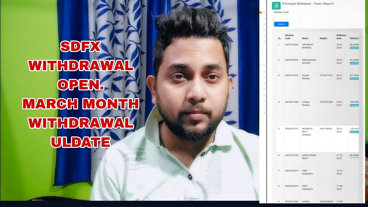 SDFX PRINCIPLE WITHDRAWAL OPEN I MARCH MONTH NEW UPDATE NEWS - YouTube