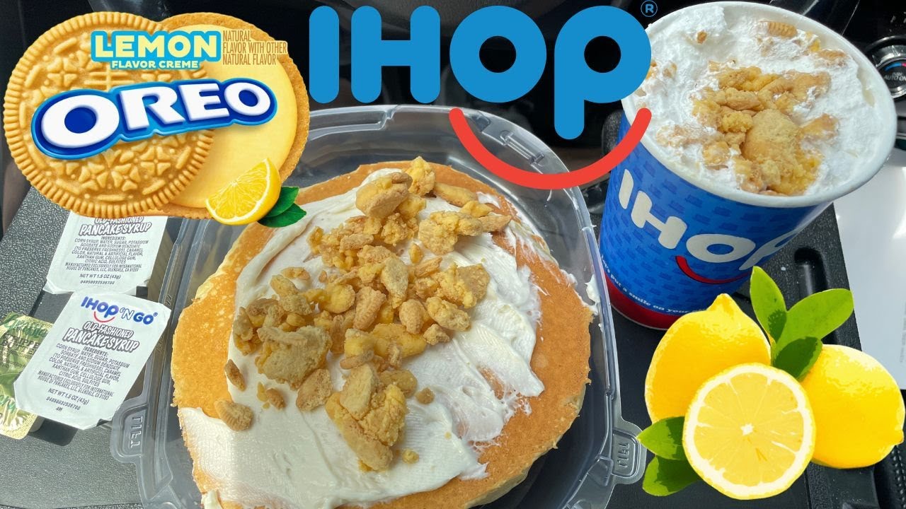 IHOP Lemon Oreo Pancakes & Lemon Oreo House-Made Milkshake Review - YouTube