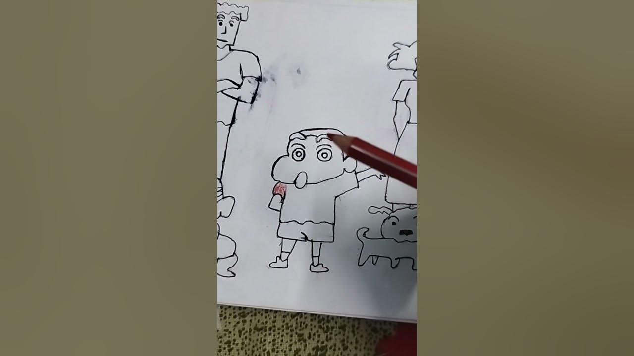 I MADE shin-chan 😊 Family drawing #shorts #drawing #art #sketch - YouTube