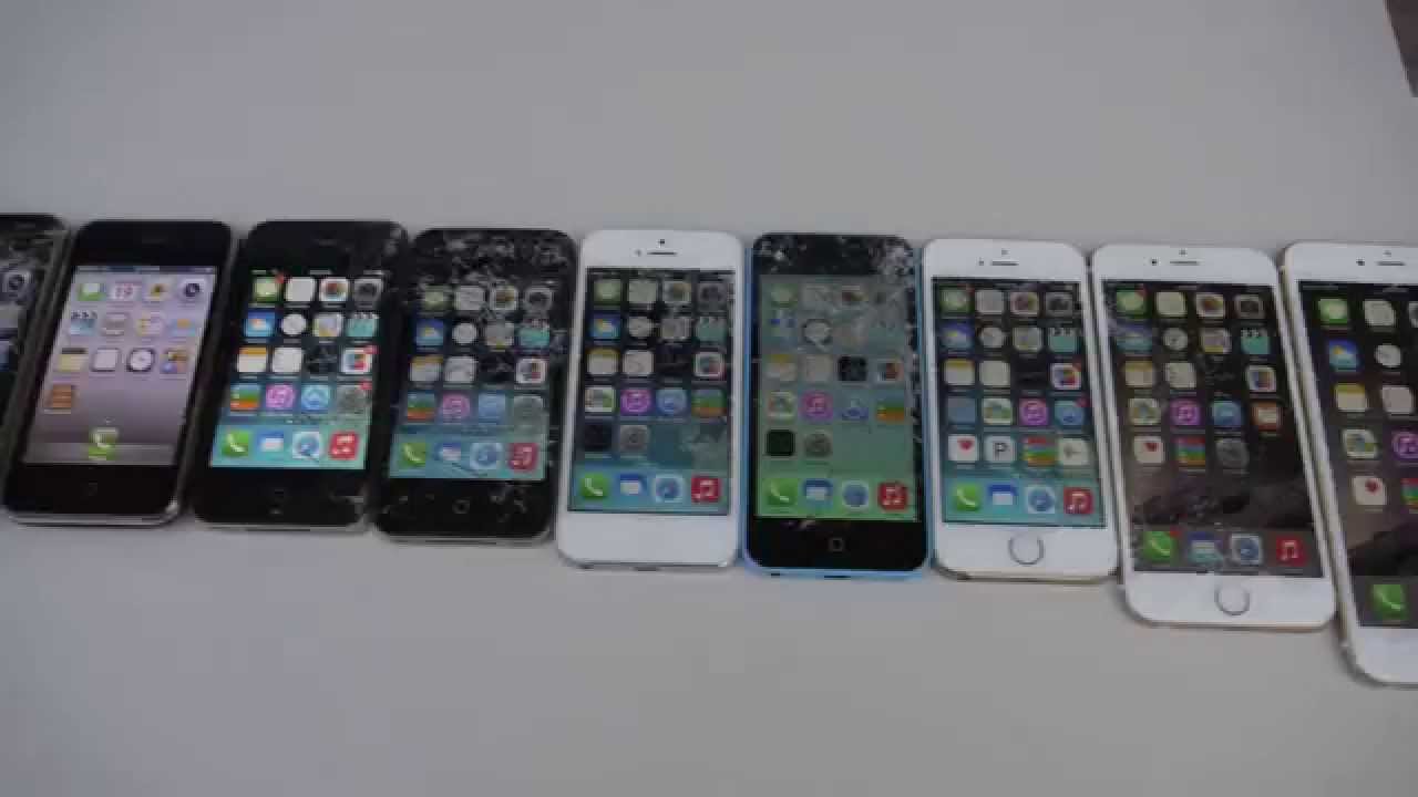 Iphone 6 Plus Vs 6 Vs 5s Vs 5c Vs 5 Vs 4s Vs 4 Vs 3gs Vs 3g Vs 2g Drop