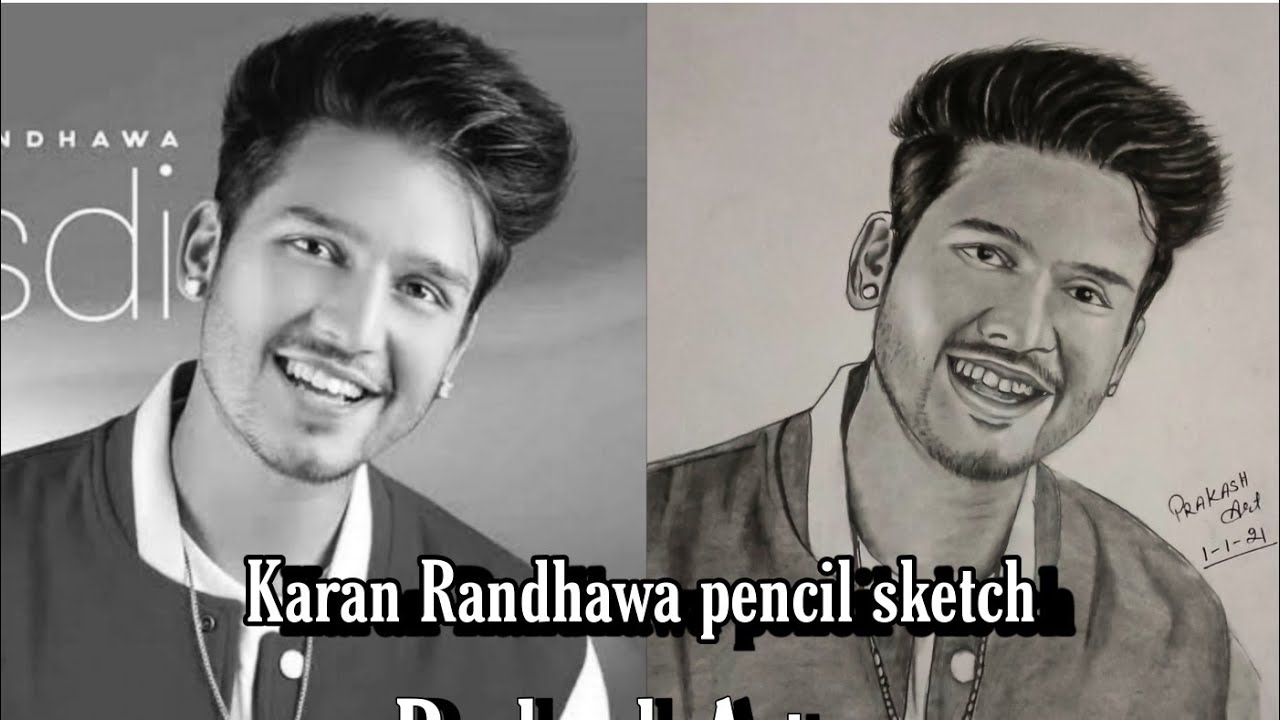 Karan Randhawa pencil sketch ... karan randhava drawing video ...