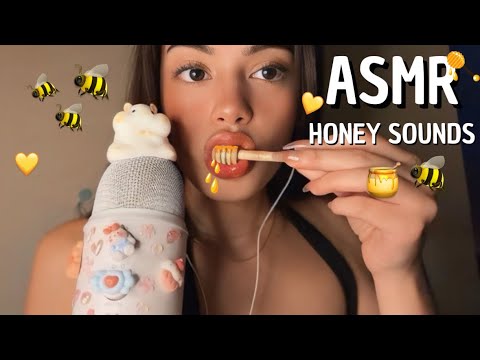 ASMR | Honey sounds 🍯🐝💛 (Honey mukbang, sonidos de miel, mouth sounds, eating sounds) - YouTube