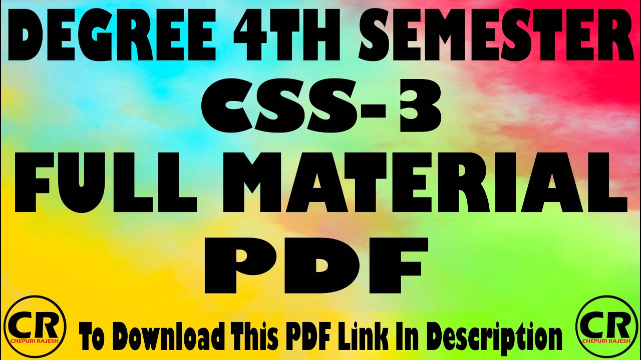 #4TH_SEMESTER_CSS3_MATERIAL DEGREE 4TH SEMESTER CSS-3 FULL MATERIAL PDF LINK IN DESCRIPTION ...