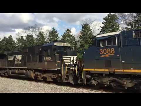 CSX 3412 Leads NS 203 Thru Norcross, GA 2/21/18 - YouTube