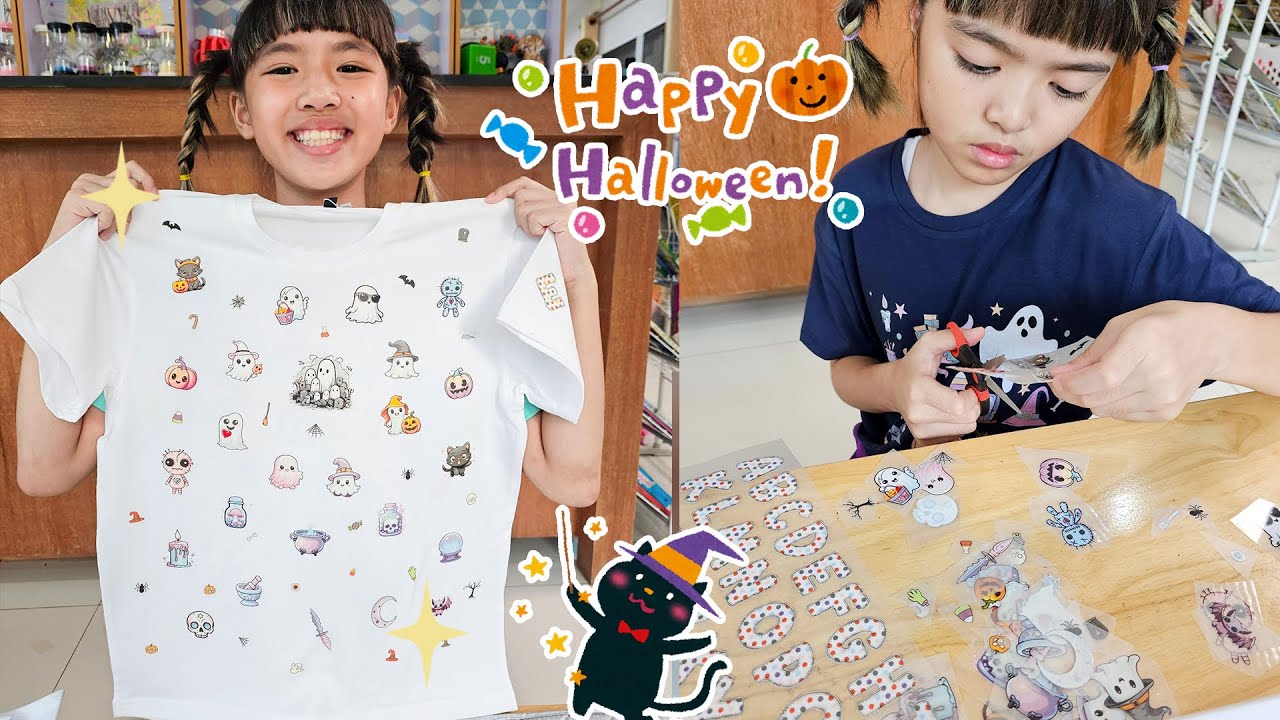 หนูยิ้มหนูแย้ม ทำเสื้อฮาโลวีน Boxset DIY Pimtee - YouTube