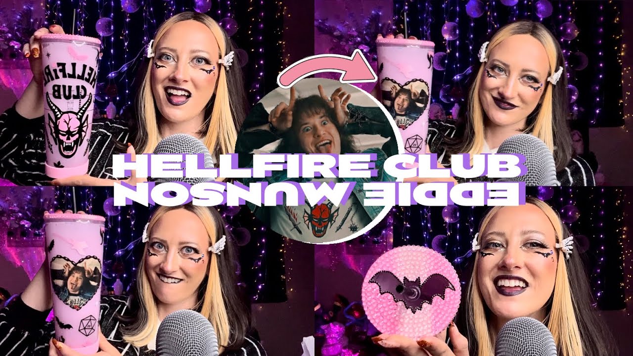 Stranger Things ASMR | Hellfire Club Eddie Munson Pink Cup Unboxing 🦇💖 ...