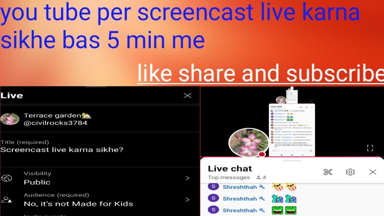 you tube per screencast live kaise? pura video dekhe aur khud se screencast live suru kre # ...