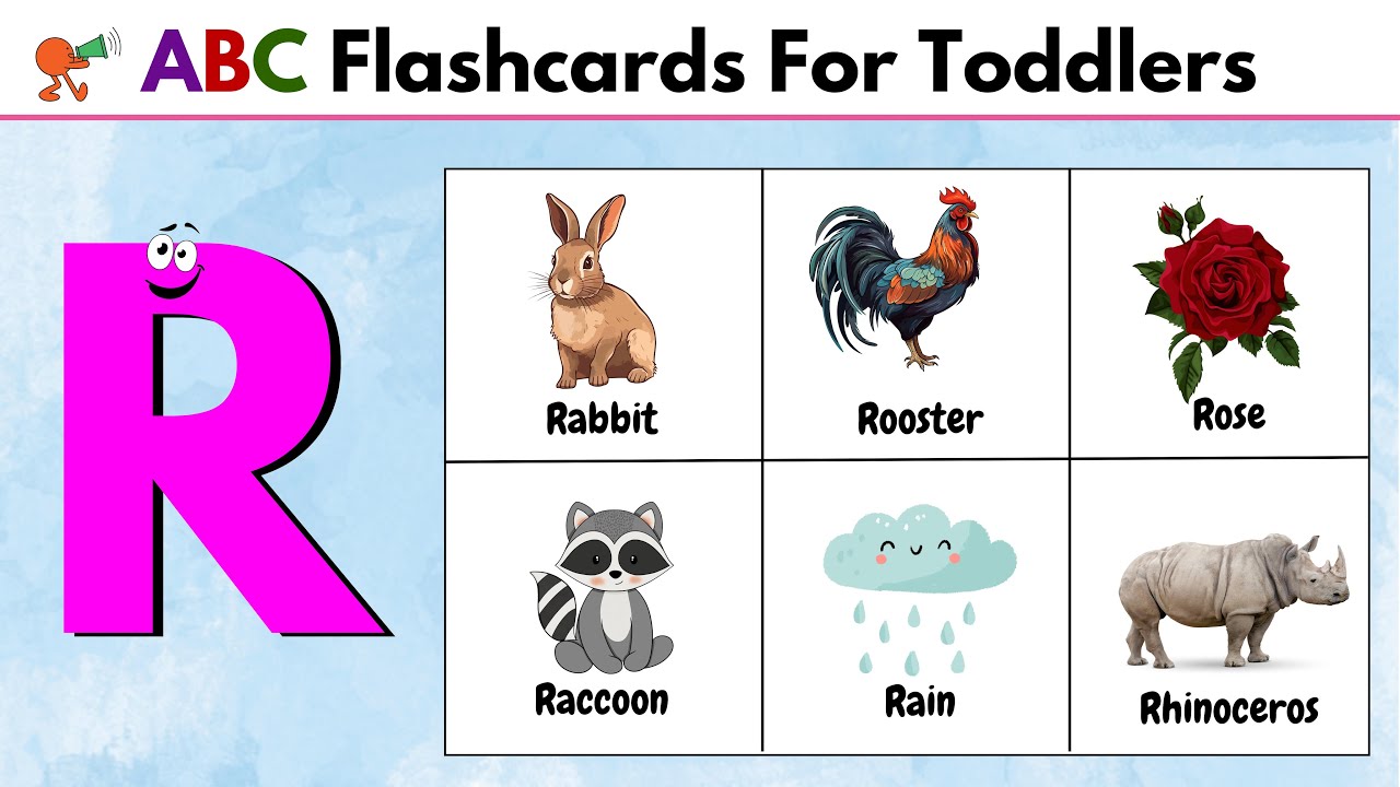 ABC Flashcards for Toddlers | R for Rabbit | Learn ABCs - YouTube