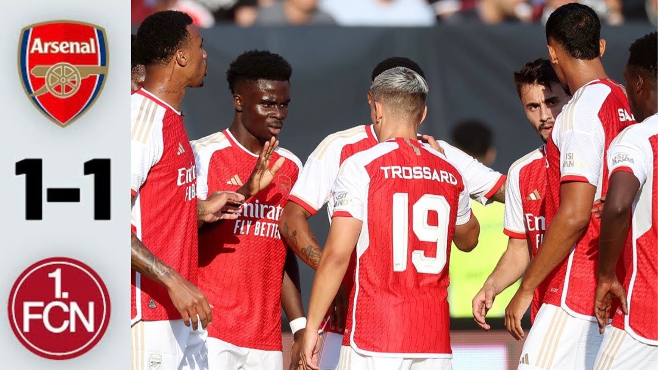 Arsenal vs Nurnberg 1-1 Highlights & Goals | Bukayo Saka Goal vs ...
