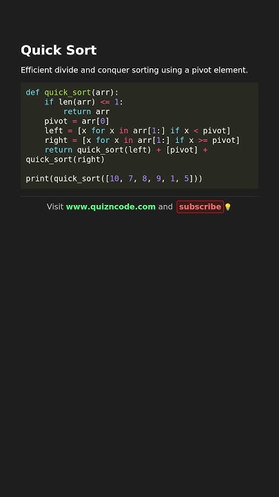 quick sort - YouTube