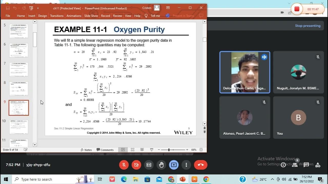 chapter 11/SIMPLE LINEAR REGRESSION AND CORRELATION - YouTube