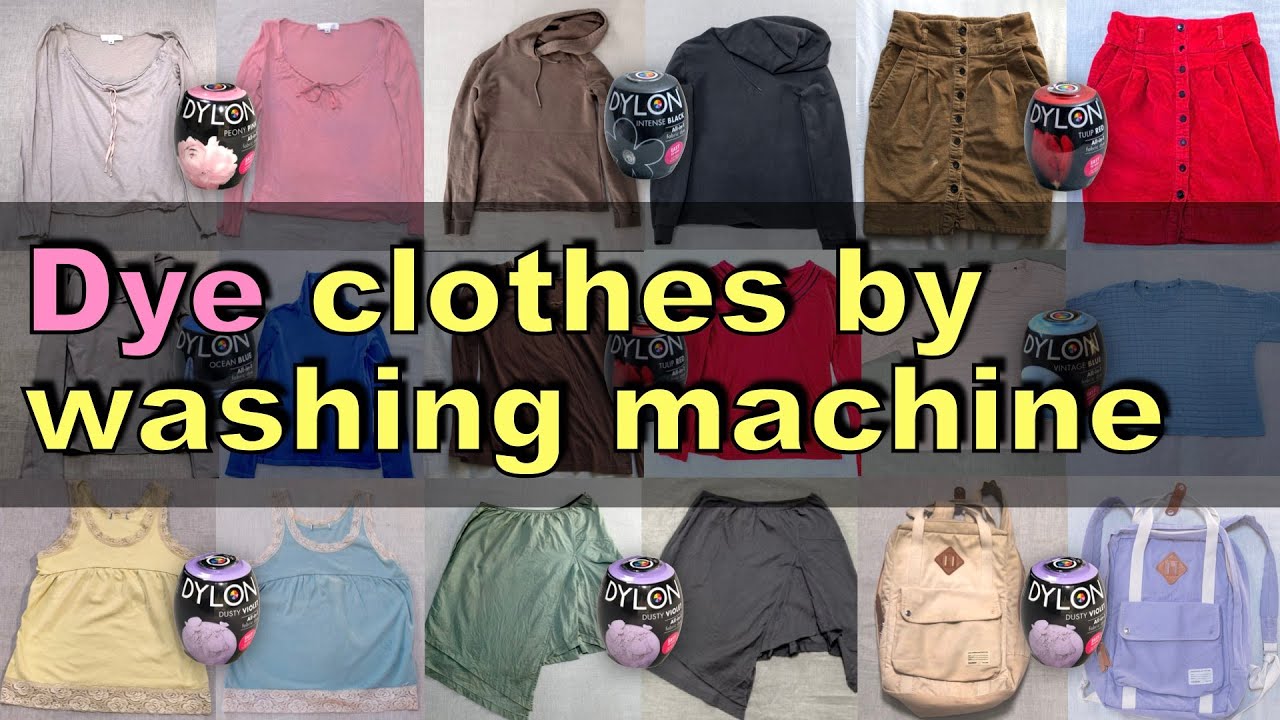 Dylon machine Dye Experiment / 6 colours over 20 clothes example - YouTube
