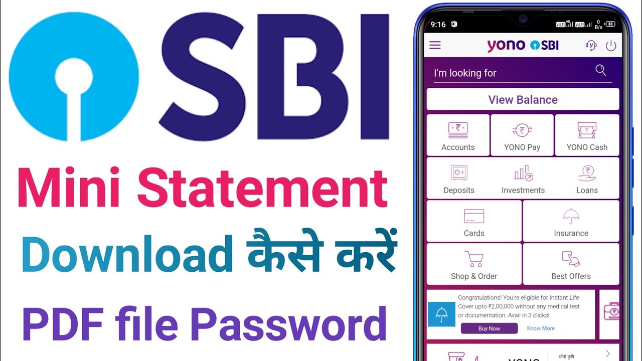 SBI Account Mini Statement PDF File Password | SBI Mini Statement ...