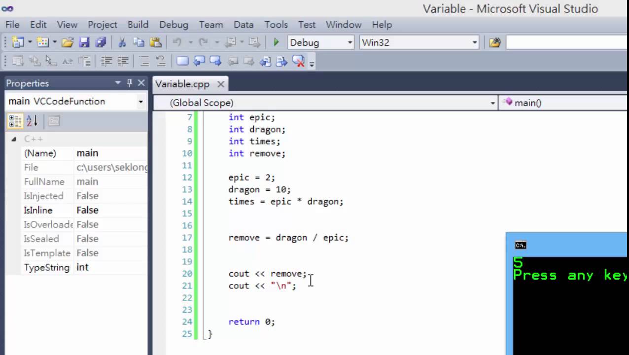 C 廣東話教學 Part2 整數變數 Integer Variable Youtube
