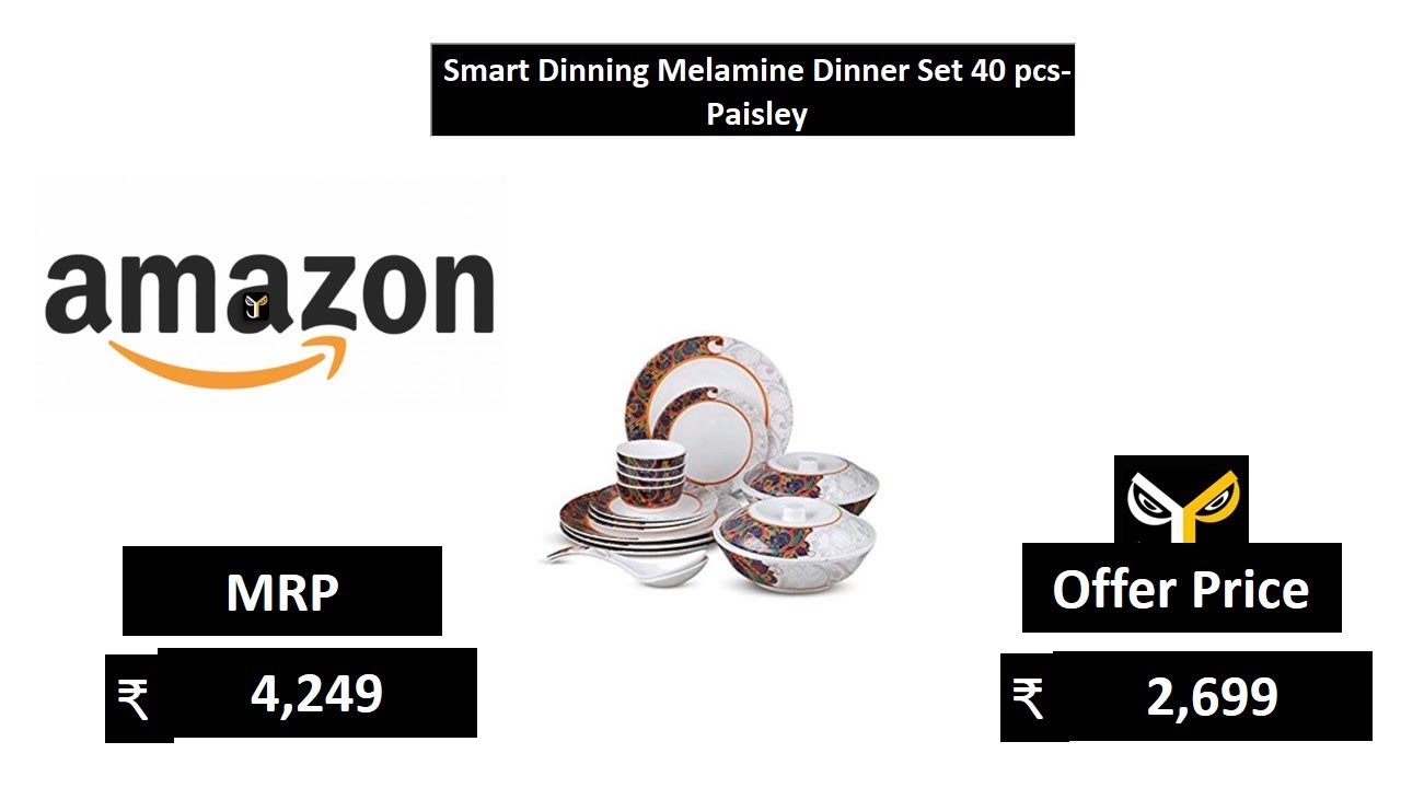 Smart Dinning Melamine Dinner Set 40 pcs-Paisley - YouTube