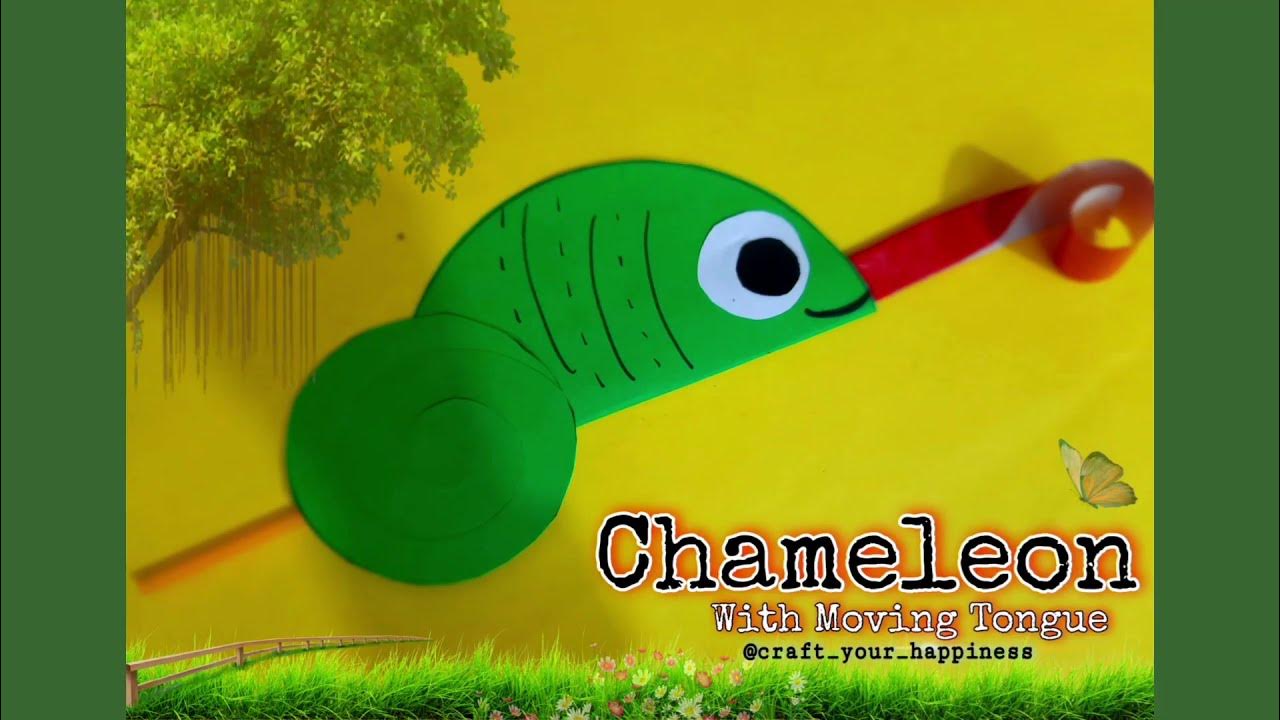 Chameleon With Moving Tongue || Easy Paper Making || 5-Minutes Craft ...