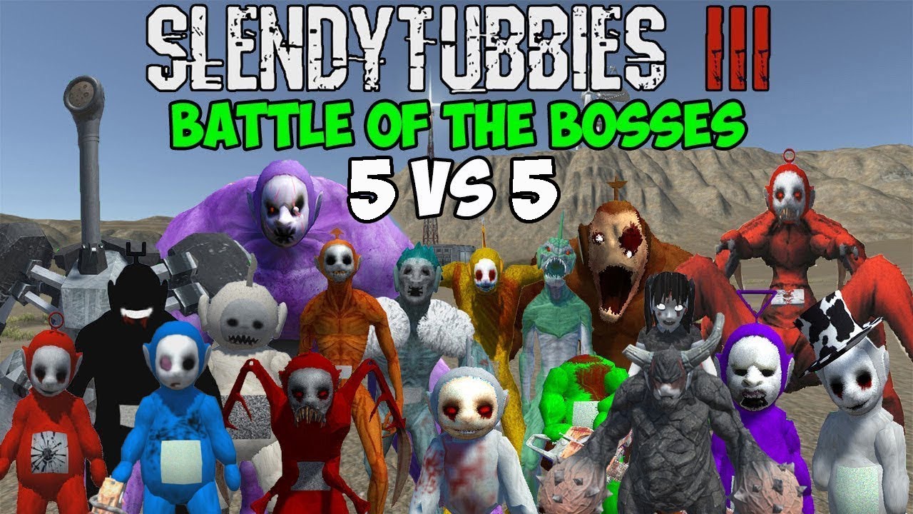 FIGHTING TO STAY ALIVE | SLENDYTUBBIES 3 BATTLE OF THE BOSSES 5 VS 5 ...
