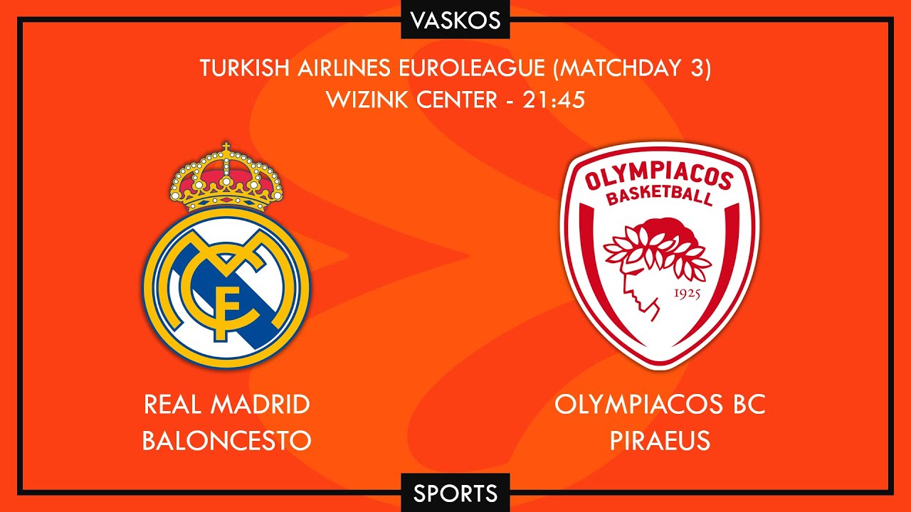🔴 LIVE | ΡΕΑΛ ΜΑΔΡΙΤΗΣ - ΟΛΥΜΠΙΑΚΟΣ | ΕΥΡΩΛΙΓΚΑ | REAL MADRID ...