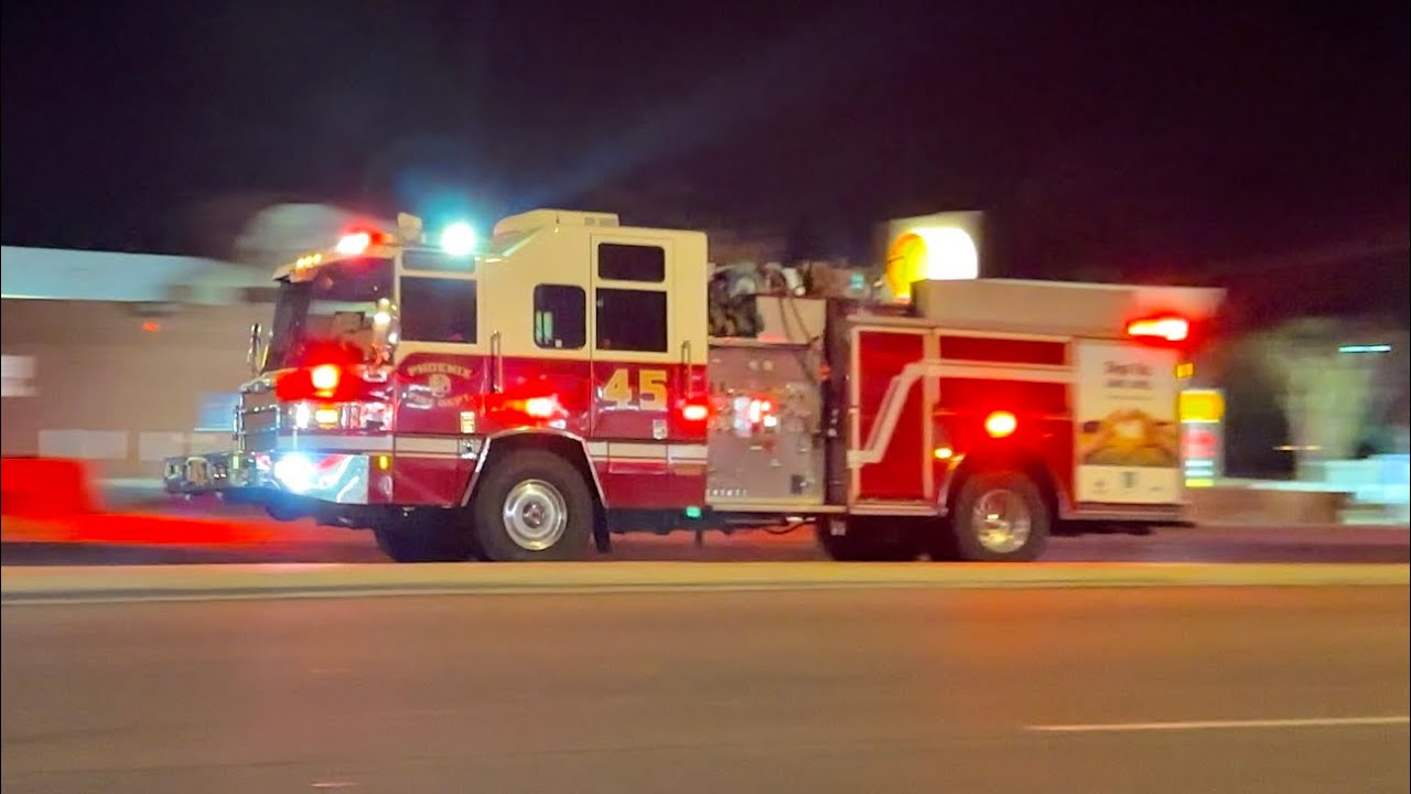 Phoenix Fire Dept. Engine 45 responding - YouTube