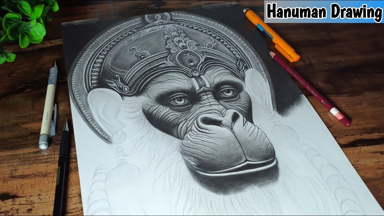 Draw with me - Drawing Hanuman, Pencil drawing |How to draw Hanuman ji ...