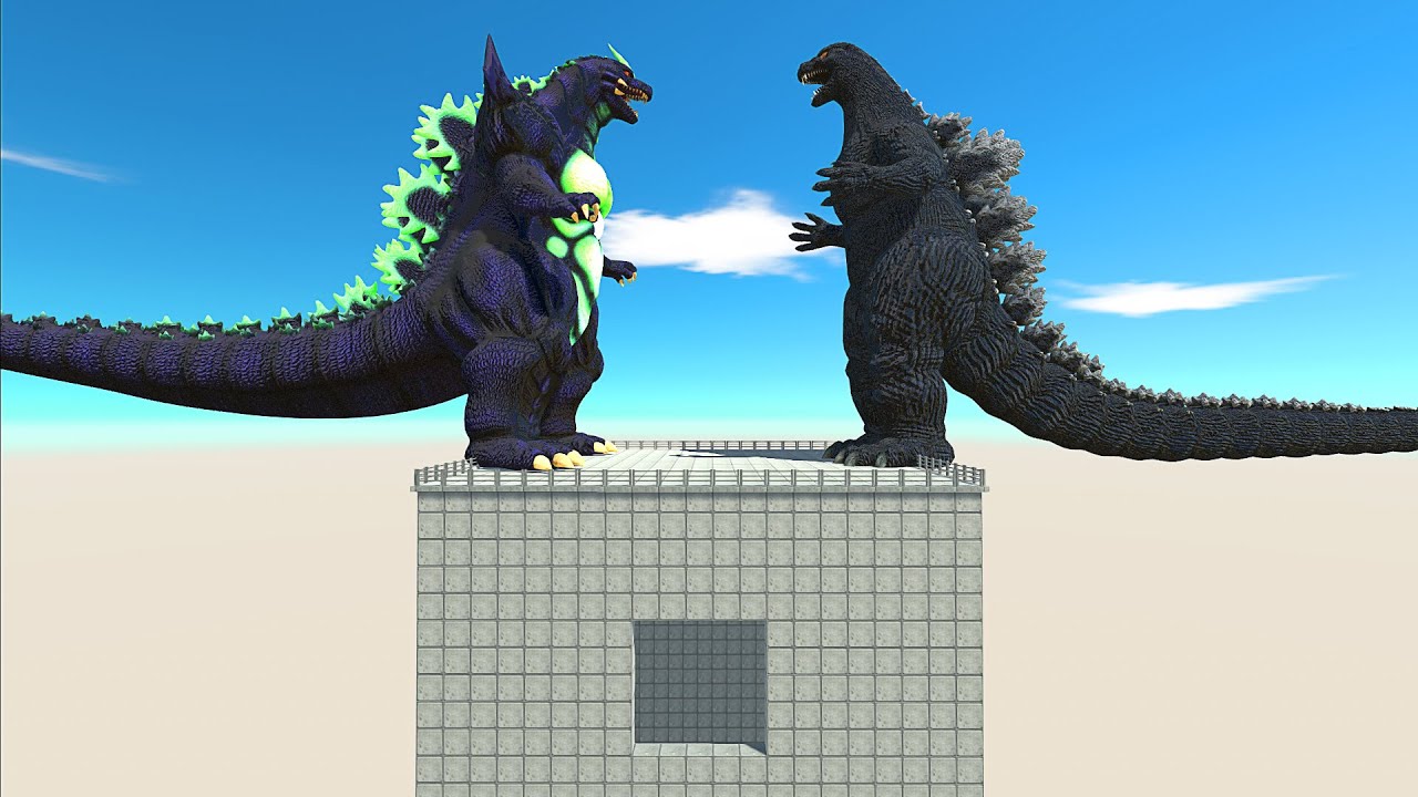 SUPER GODZILLA vs HEISEI GODZILLA FIGHT ON BUILDING - Animal Revot ...