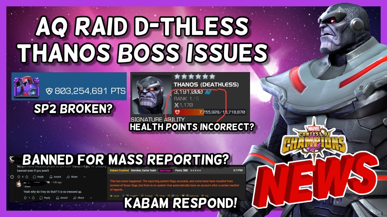 Deathless Thanos AQ Raid Fight Bug? | Sigil Inventory No Answer | Ban ...