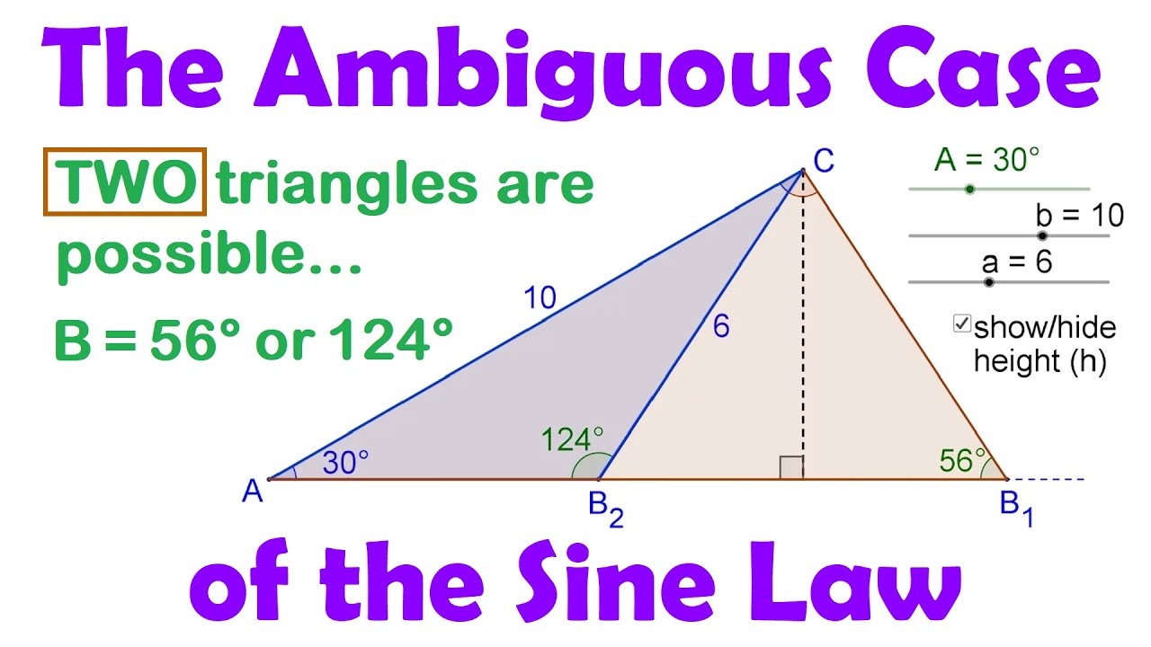 Ambiguous Case Of The Sine Law 2 3c Pre Calculus 11 YouTube