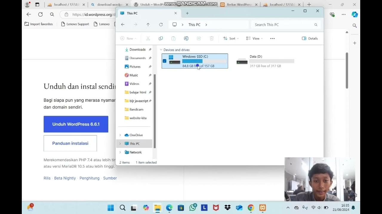 tutorial install wordpress di localhost - YouTube