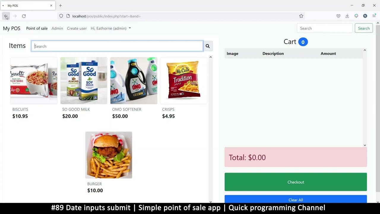 89 Date Inputs Submit Simple Point Of Sale App In Php And Javascript