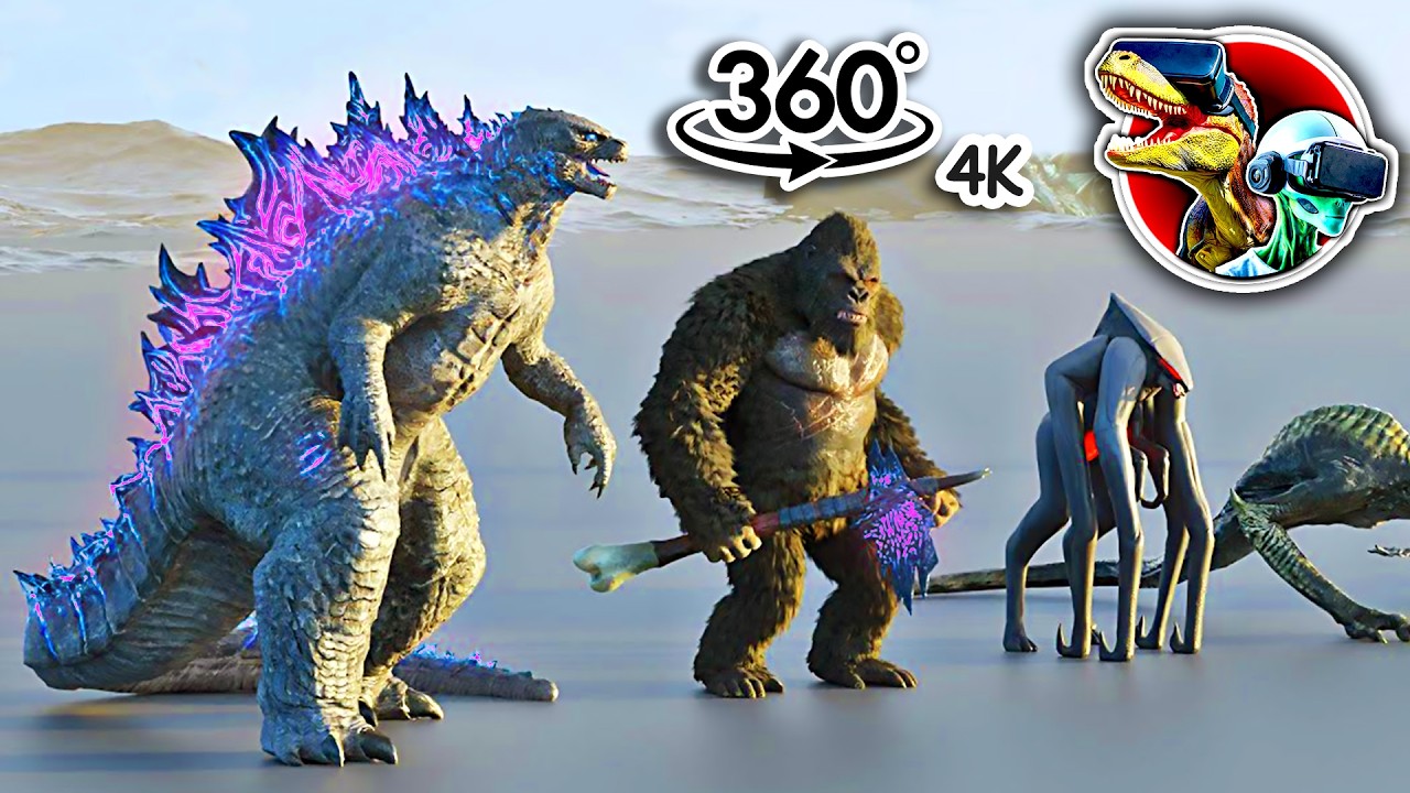 360° Huge Monsters Size Comparison Godzilla, Kong & Scar King | 360 ...