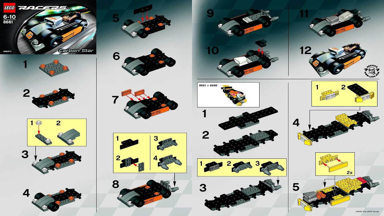 LEGO instructions - Power Racers - 8661 - Carbon Star - YouTube