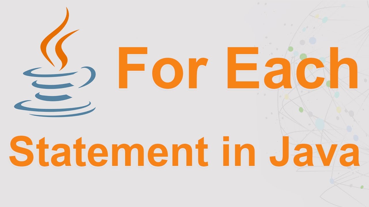 For Each Statement in Java - YouTube