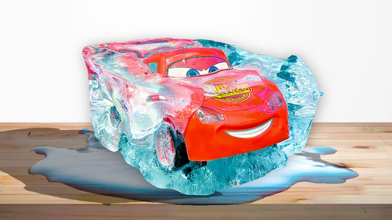 Frozen Lightning McQueen The ICE CUBE started to melt! Pixar Cars - YouTube