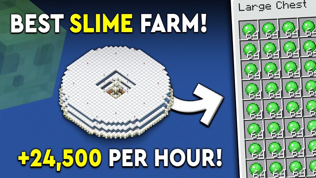 Minecraft NEW Slime Farm Tutorial - FASTER! & EASY - 24,500 P/H! - YouTube