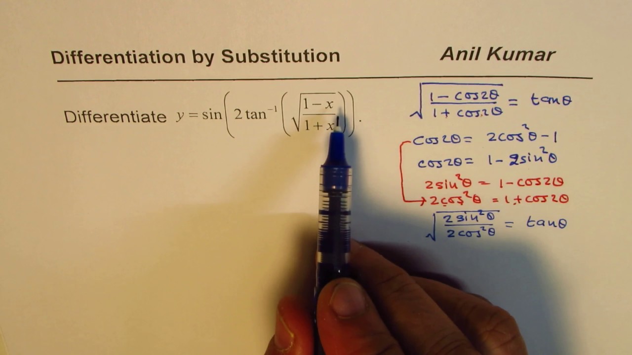 Double Angle Formula To Substitute And Differentiate Trig Inverse Double Angle Formula To Substitute And Differentiate Trig Inverse