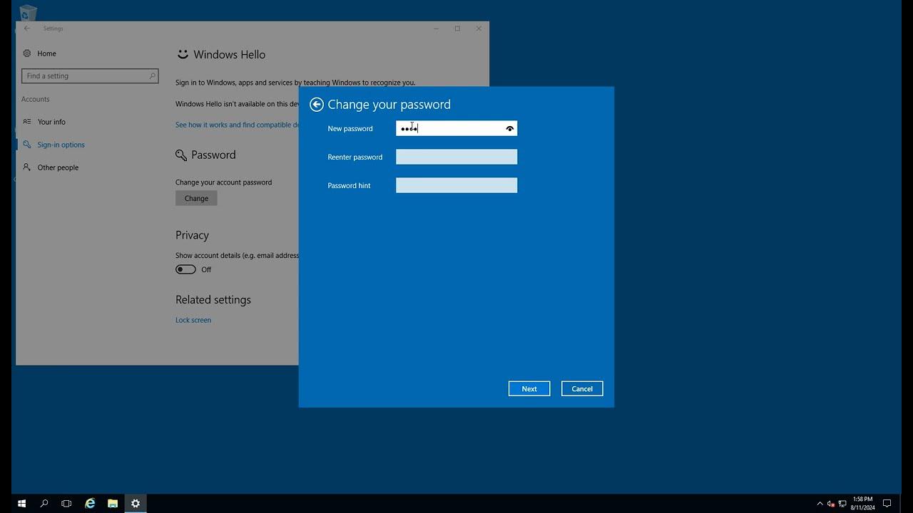 How to change windows server 2016 password - YouTube