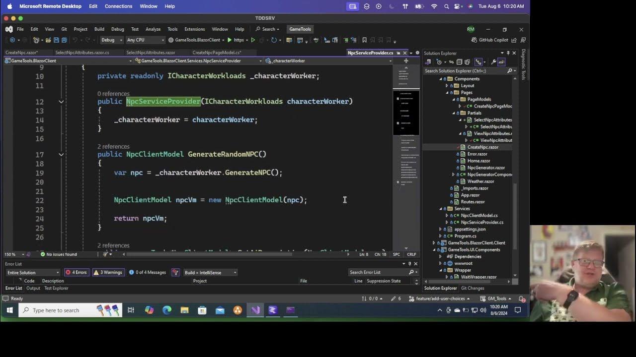 Zero to MVP with C# and dotNet - Now the the UI is actually extendable, I'm going to start ...
