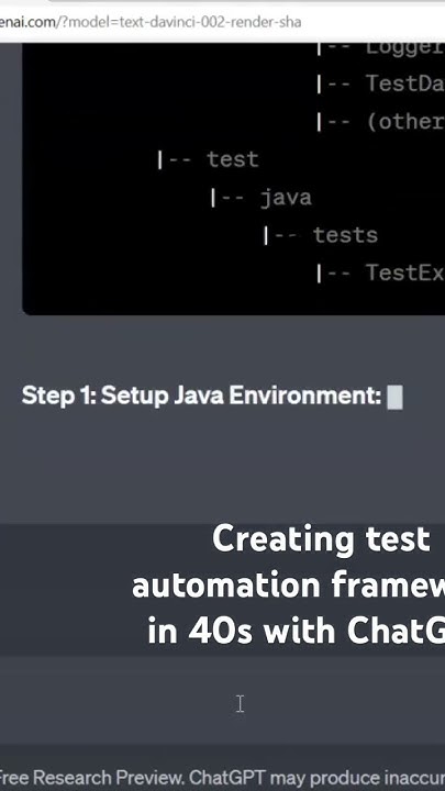 Creating Test Automation Framework In 40s With Chatgpt Automationframework Softwaretesting