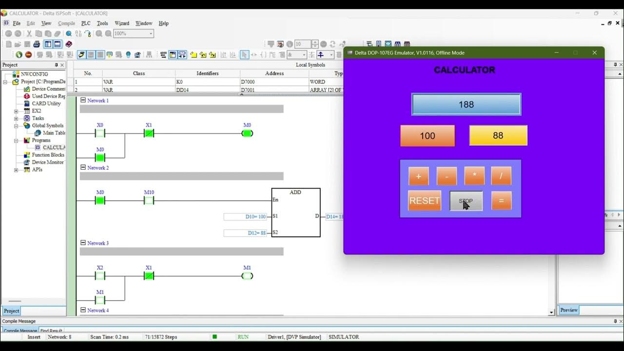CREATED A CALCULATOR IN DELTA PLC & HMI SOFTEWERE - YouTube