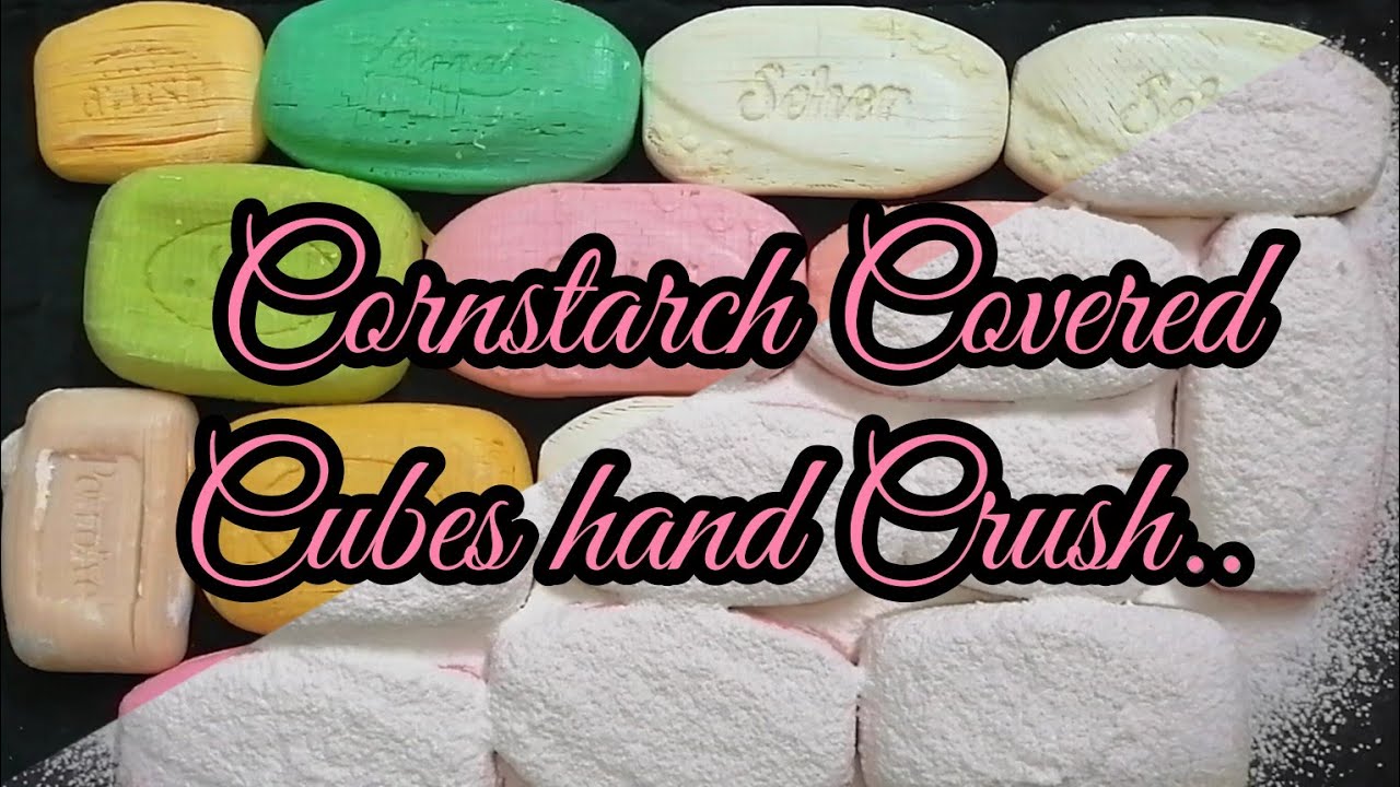 Crunchy cubes covered in cornstarch || crunches || hand crush whole ...