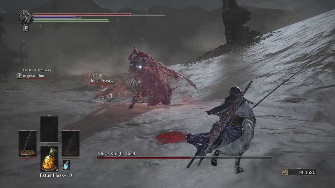 DS3: Slave Knight Gael Boss Fight: Jolly Cooperation - YouTube
