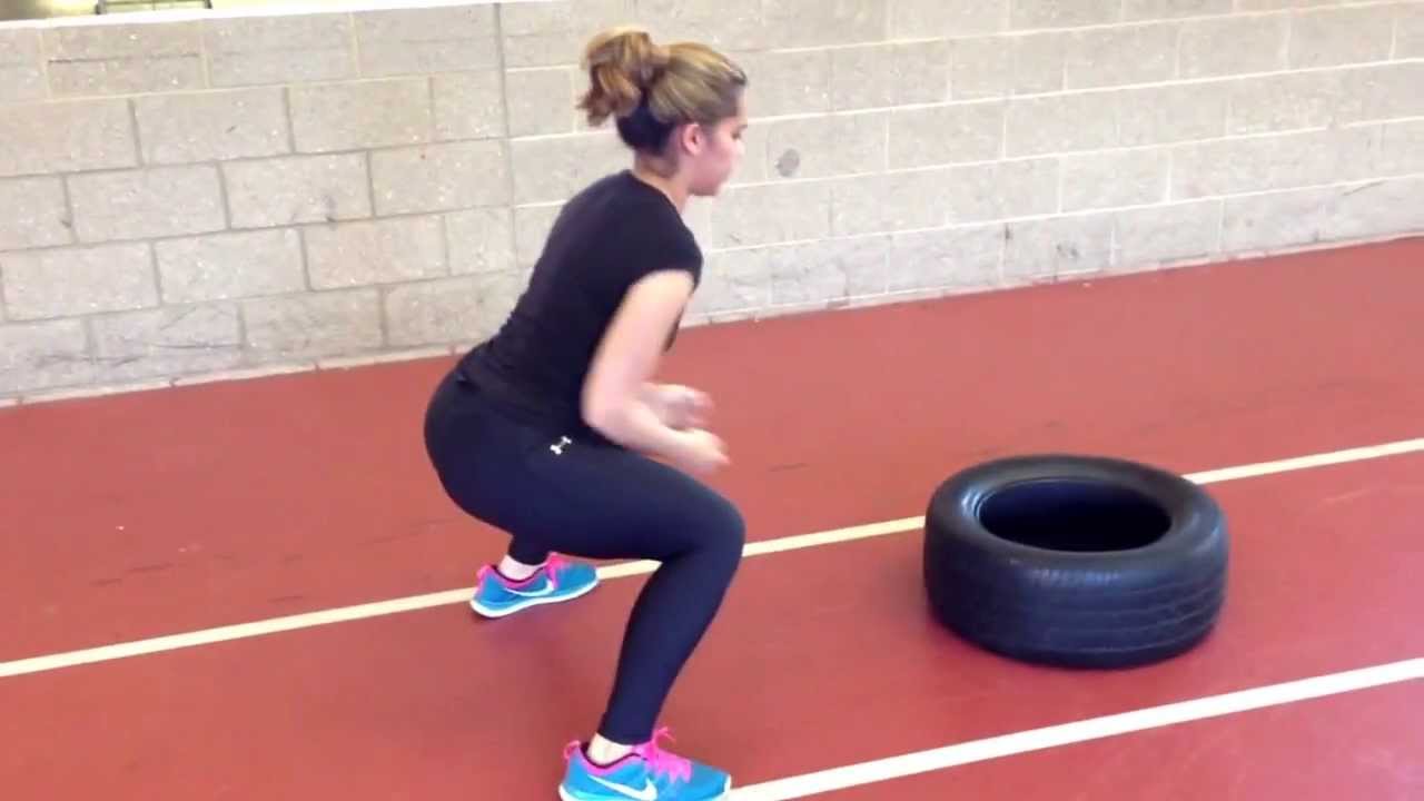 Workout Demonstration - Tire Drag/ Jump Squat Suicide #TWTAO - YouTube